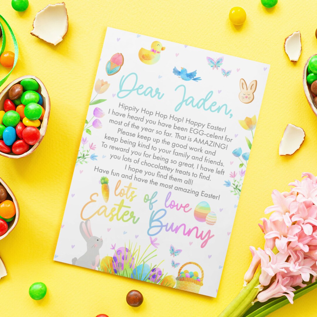 Easter Bunny Letter Template Personalised Templett File Design Your Own ...