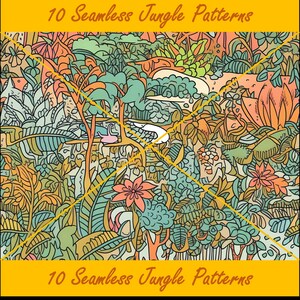 10 Repeatable Jungle Patterns - Seamless Digital Download for Wallpaper ...