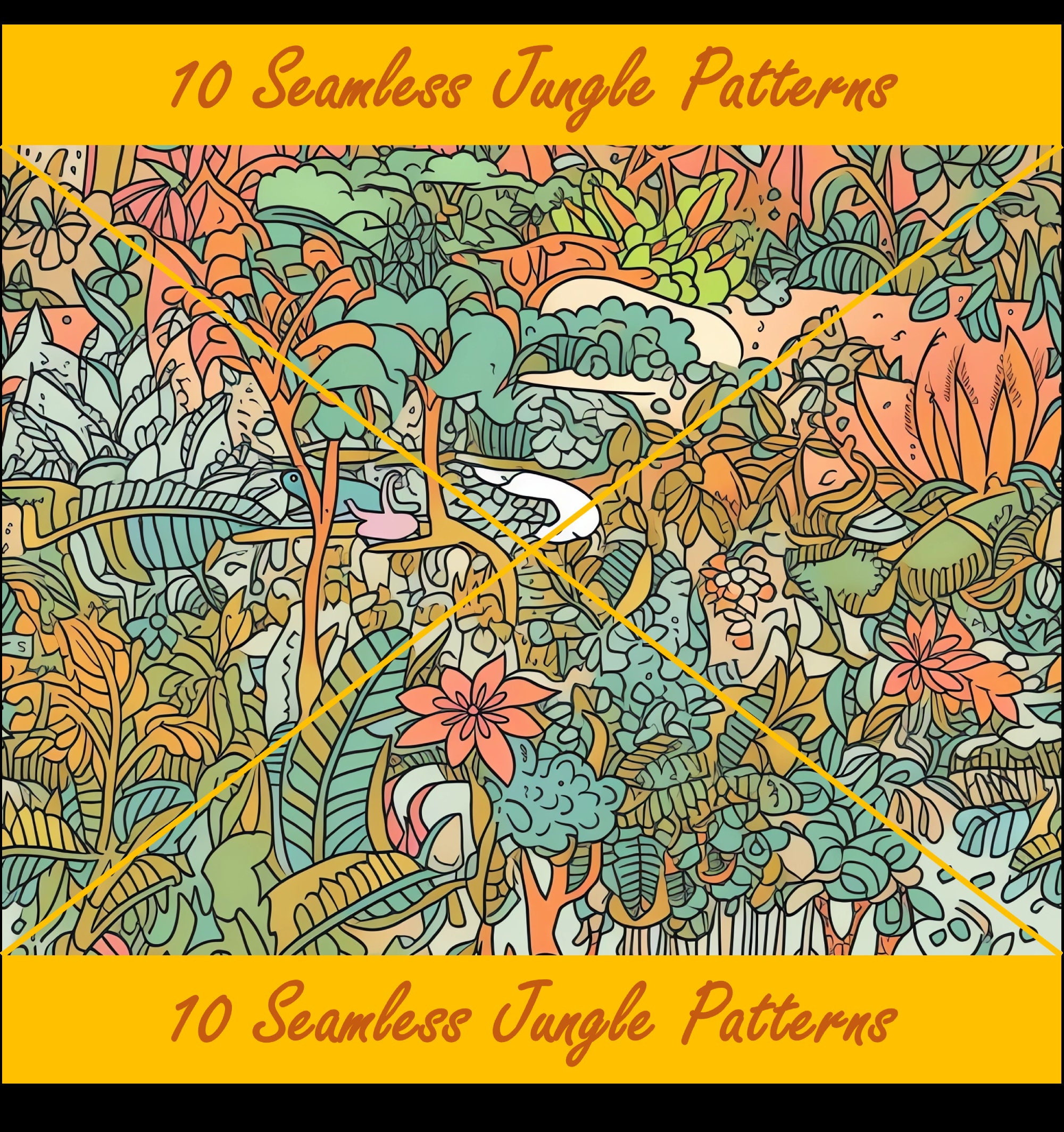 10 Repeatable Jungle Patterns - Seamless Digital Download for Wallpaper ...