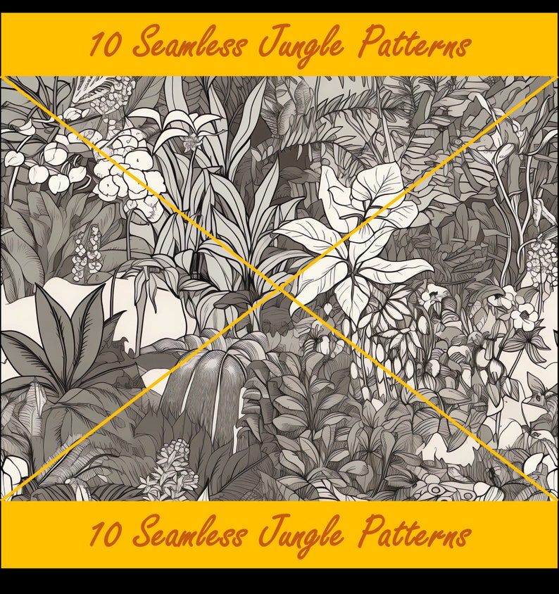10 Repeatable Jungle Patterns - Seamless Digital Download for Wallpaper ...