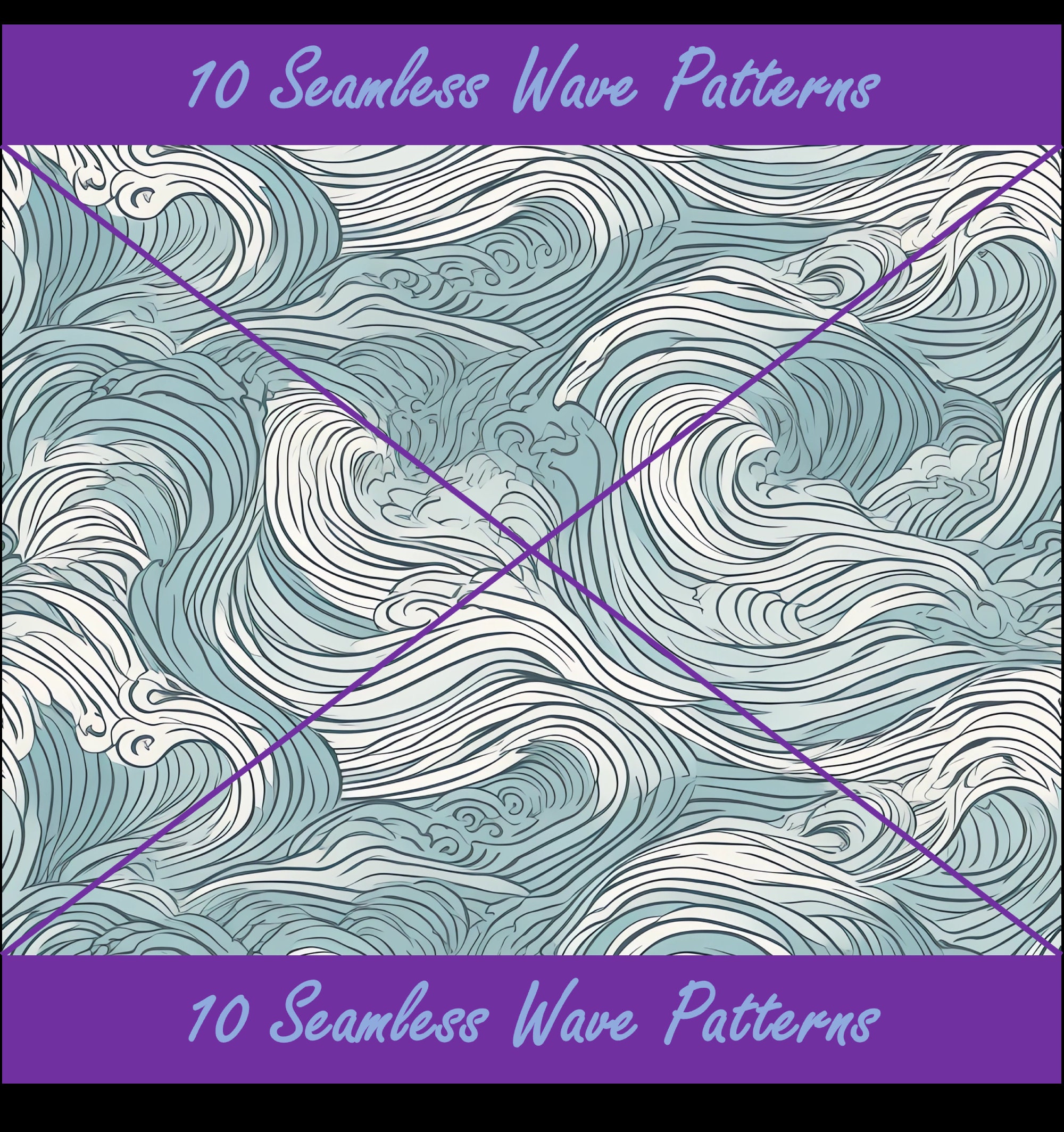 10 Repeatable Wave Patterns Seamless Digital Download for - Etsy