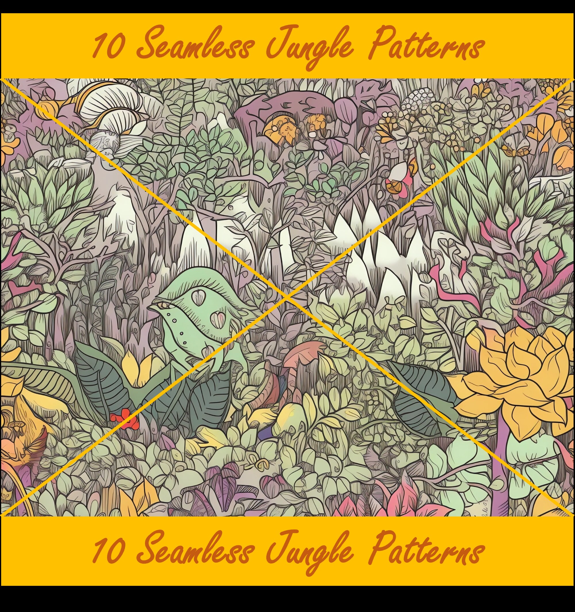 10 Repeatable Jungle Patterns - Seamless Digital Download for Wallpaper ...