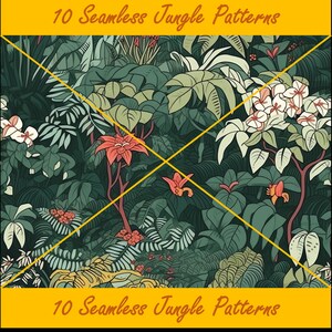 10 Repeatable Jungle Patterns - Seamless Digital Download for Wallpaper ...