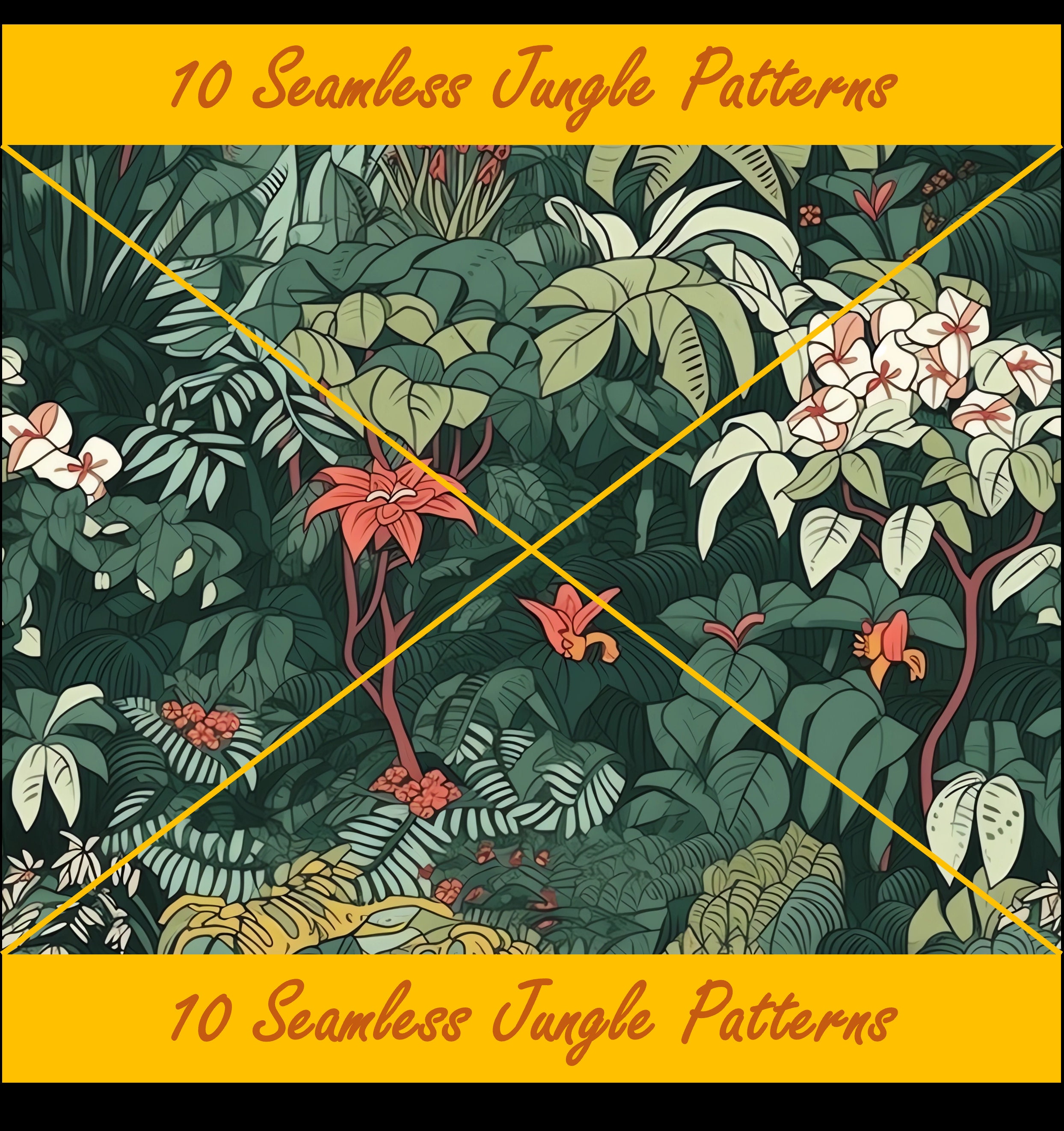 10 Repeatable Jungle Patterns - Seamless Digital Download for Wallpaper ...
