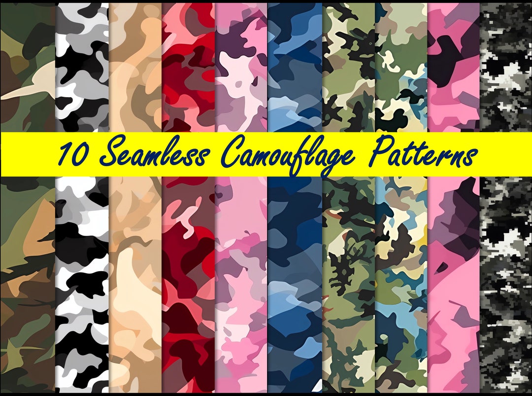 10 Repeatable Camouflage Patterns - Seamless Digital Download for ...