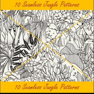 10 Repeatable Jungle Patterns - Seamless Digital Download for Wallpaper ...