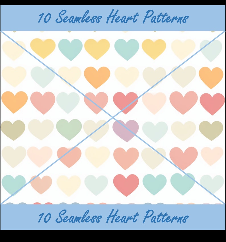 10 Repeatable Heart Patterns - Seamless Digital Download for Wallpaper ...