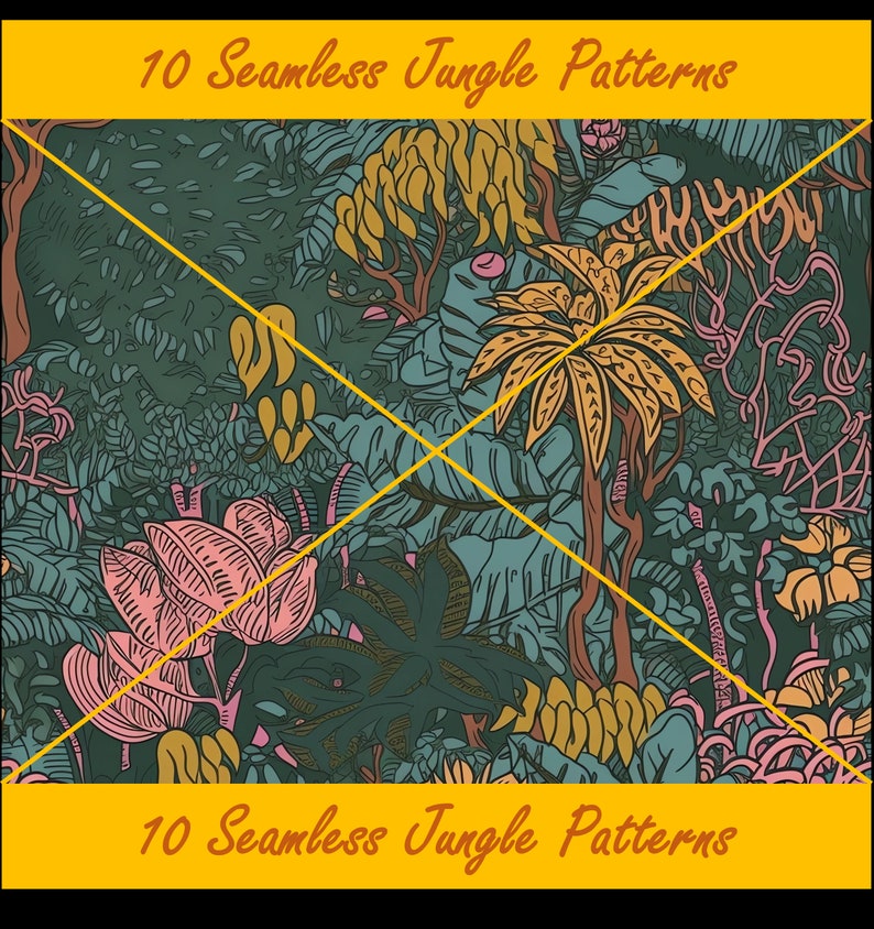 10 Repeatable Jungle Patterns - Seamless Digital Download for Wallpaper ...