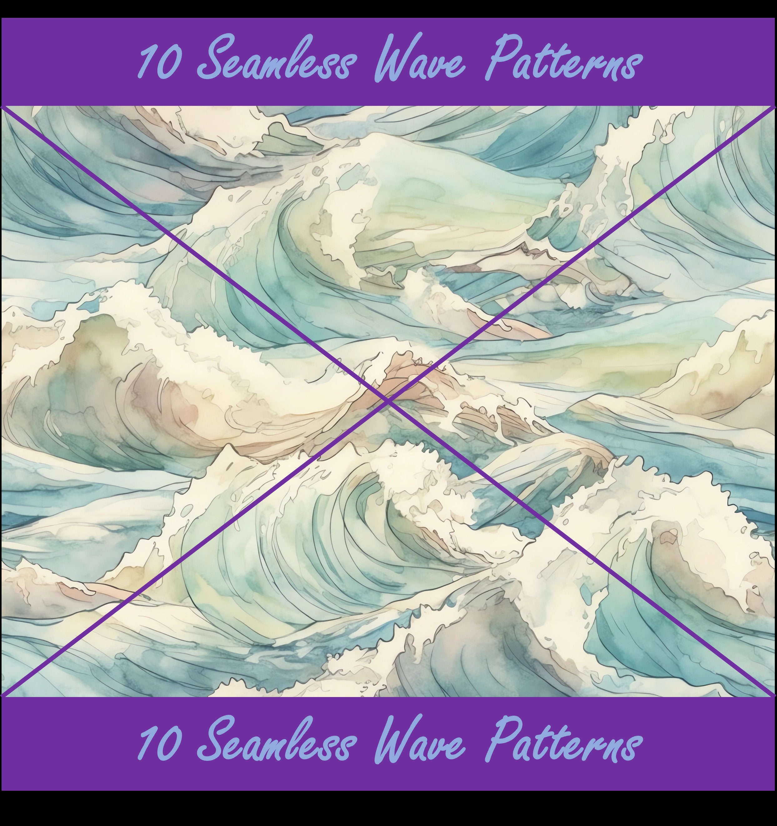 10 Repeatable Wave Patterns Seamless Digital Download for - Etsy