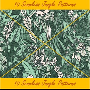 10 Repeatable Jungle Patterns - Seamless Digital Download for Wallpaper ...