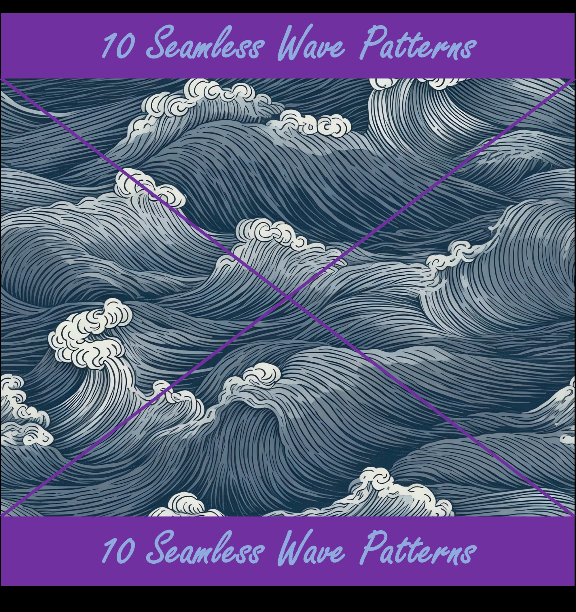 10 Repeatable Wave Patterns Seamless Digital Download for - Etsy