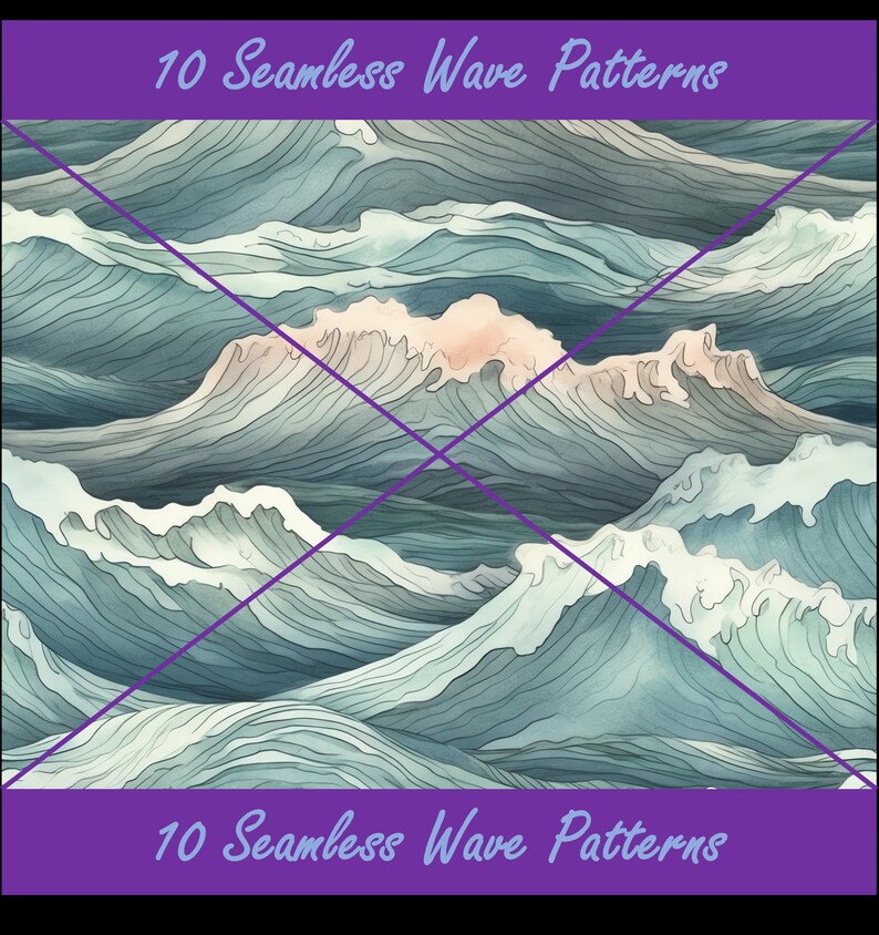 10 Repeatable Wave Patterns Seamless Digital Download for - Etsy