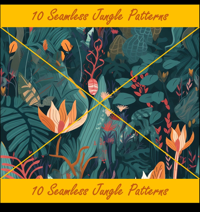 10 Repeatable Jungle Patterns - Seamless Digital Download for Wallpaper ...