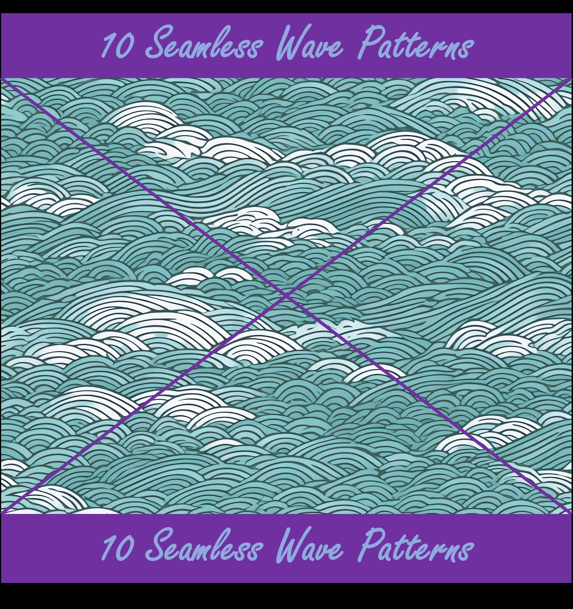 10 Repeatable Wave Patterns Seamless Digital Download for - Etsy