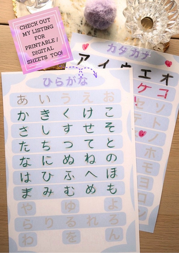 Laminated Reusable Hiragana and Katakana Tracing Sheets || Learn the ...