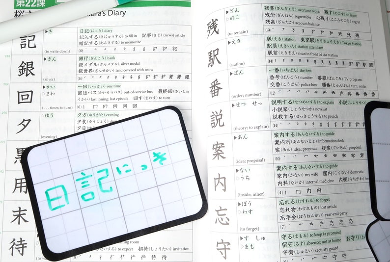 Laminated Reusable Kanji and Vocabulary Lined and Grided Mini ...