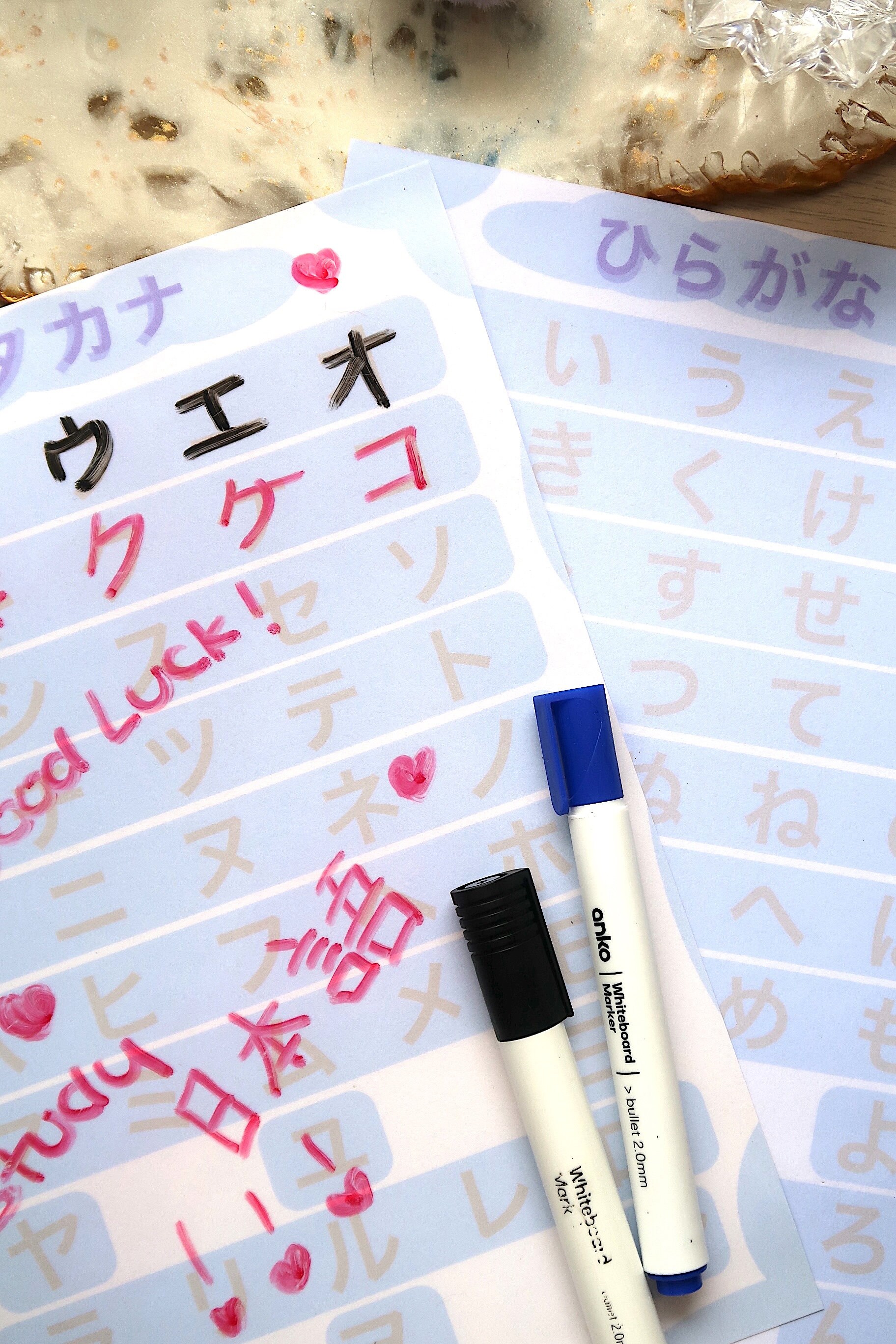 Laminated Reusable Hiragana and Katakana Tracing Sheets Learn the ...