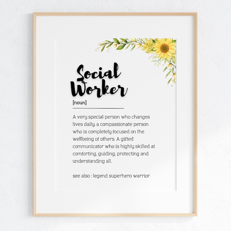Social Worker Gift Social Worker Definition Print Social - Etsy