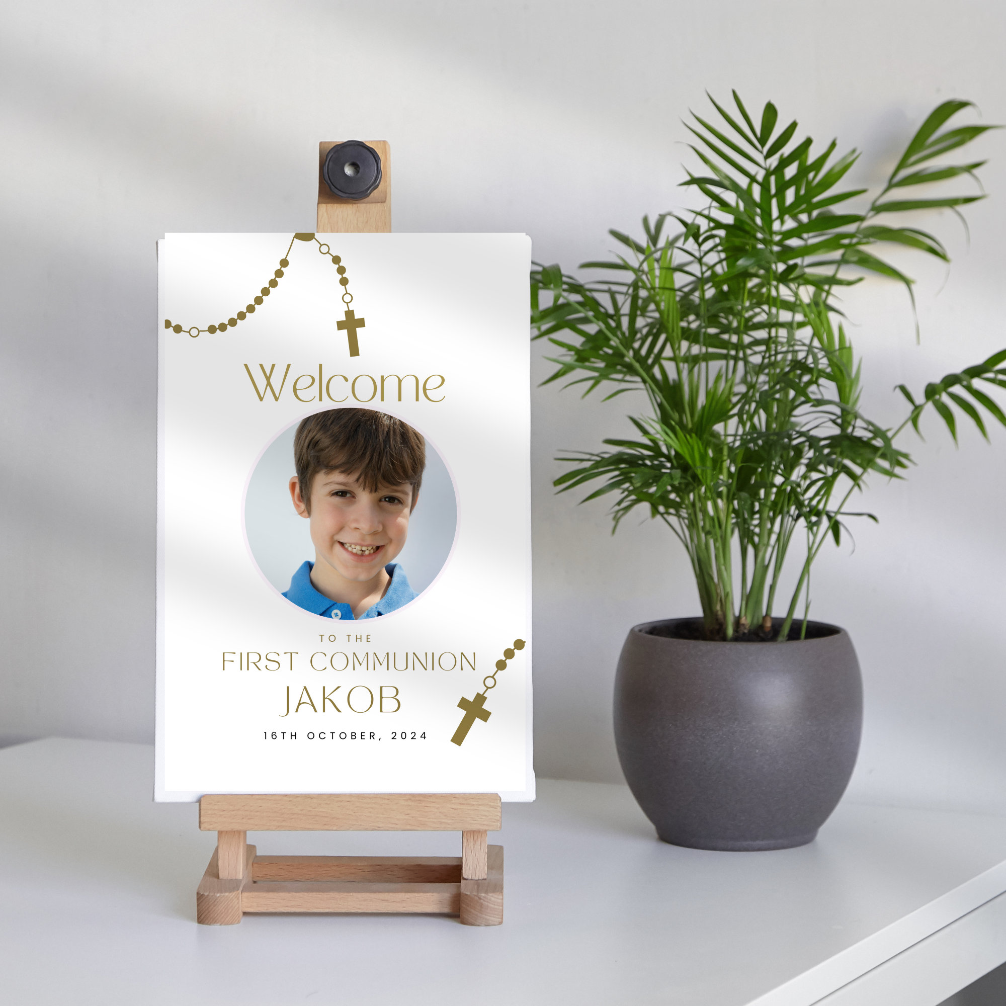 First Holy Communion Welcome Sign With Photo, 1st Communion Party ...