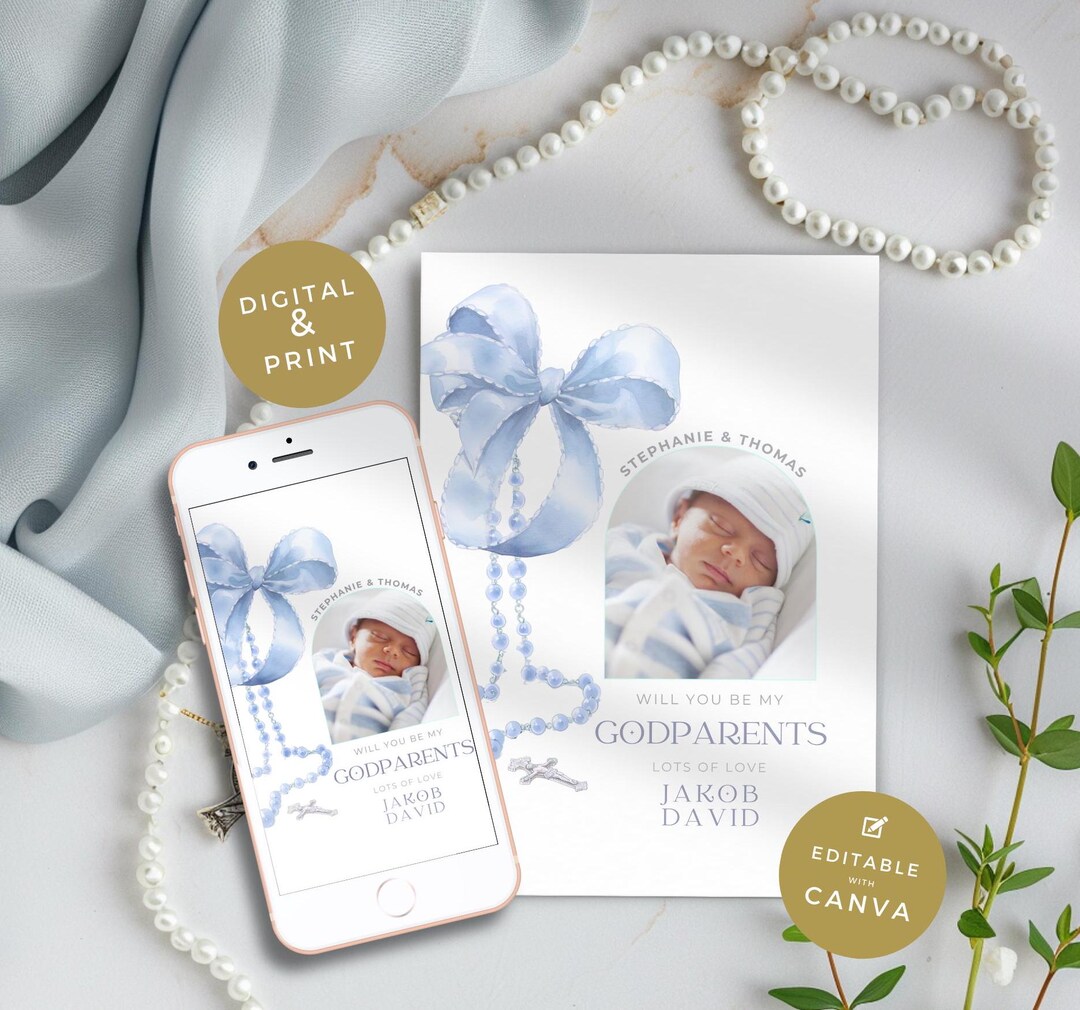 Godparent Proposal Digital Download, Customizable Invitation Card ...