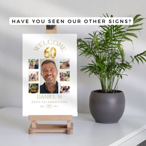 60th Birthday Welcome Sign Custom, Stepping Into 60 Signage Board ...