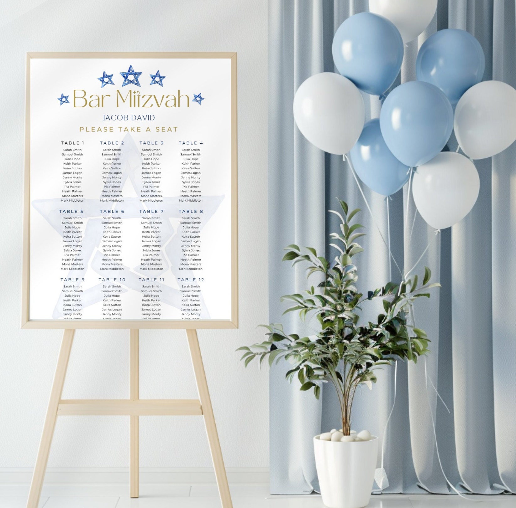 Mitzvah Seating Chart, Bar Mitzvah, Bat Mitzvah, Table Arrangement ...