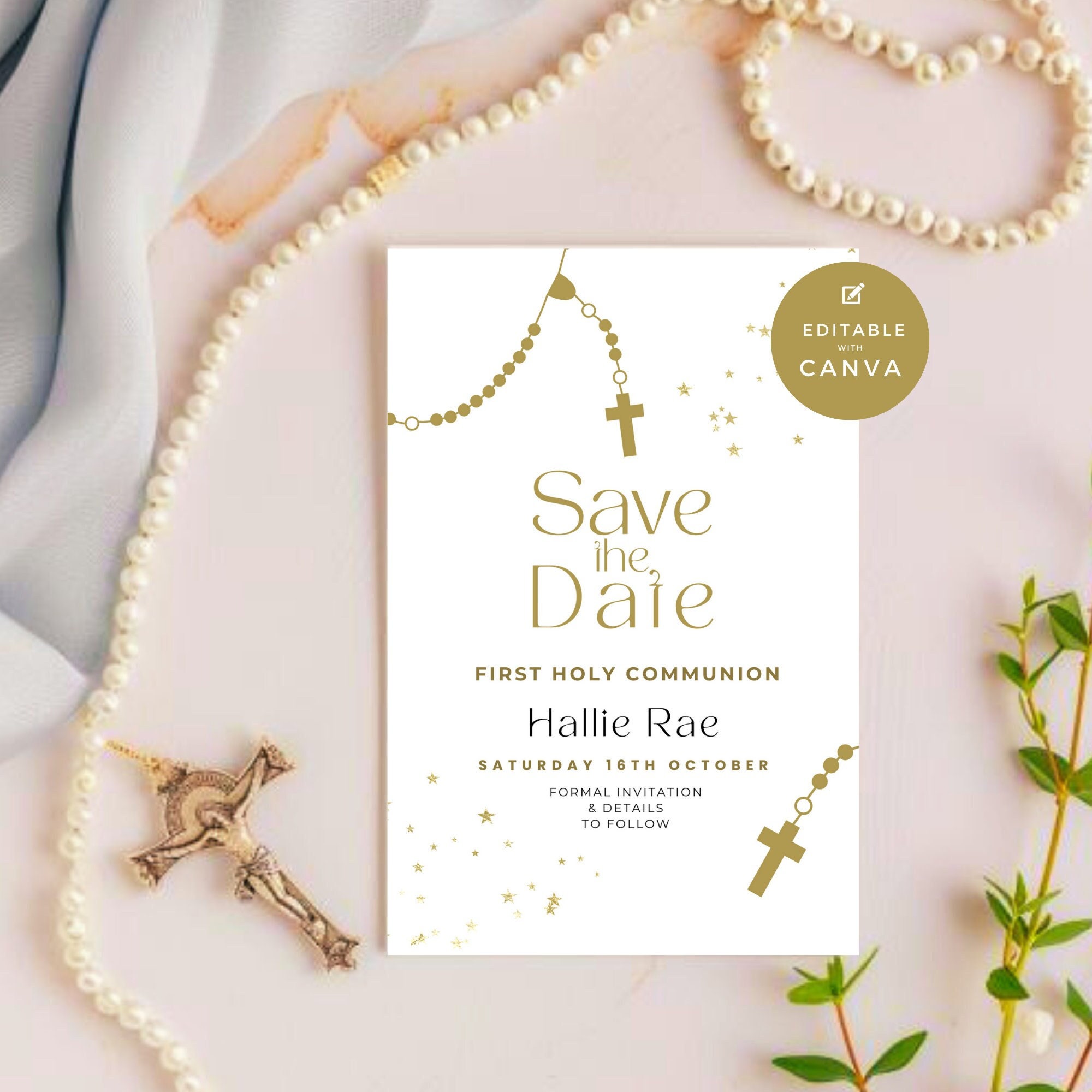 First Communion Save The Date Templates Printable Communion Save The