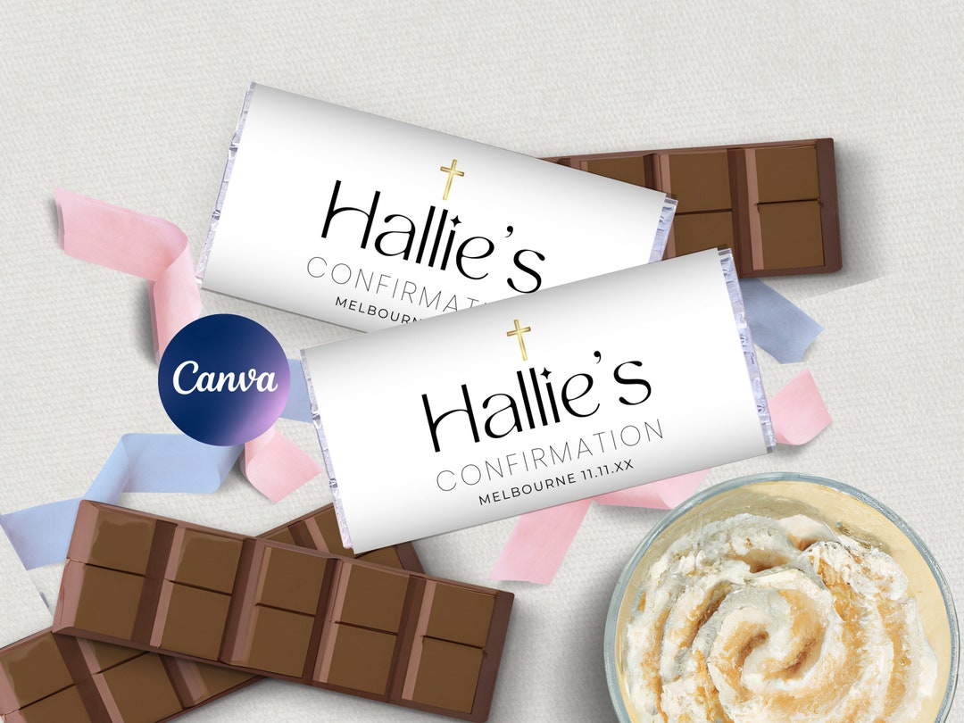Confirmation Chocolate Bar Wrapper, Personalized Candy Bar - INSTANT ...