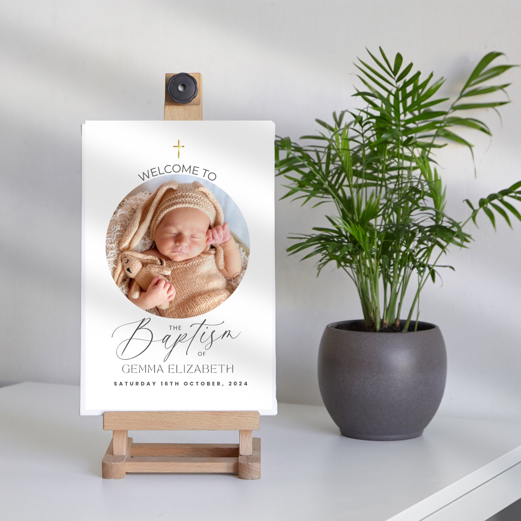 Baptism Photo Welcome Sign, Printable Christening Signage, Boy or Girl ...