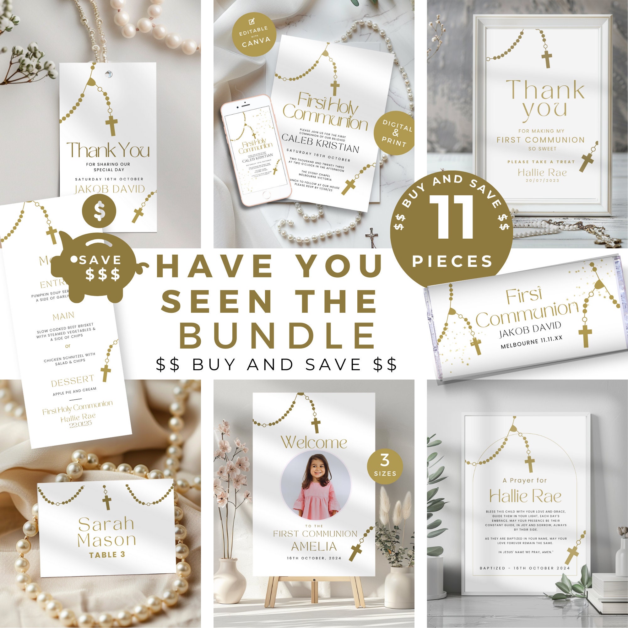 First Holy Communion Invitation Spanish, Boy or Girl Primera Comunion ...