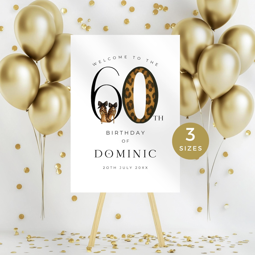 60th Birthday Welcome Sign, 60 & Fabulous Poster or Yard Sign, Modern ...