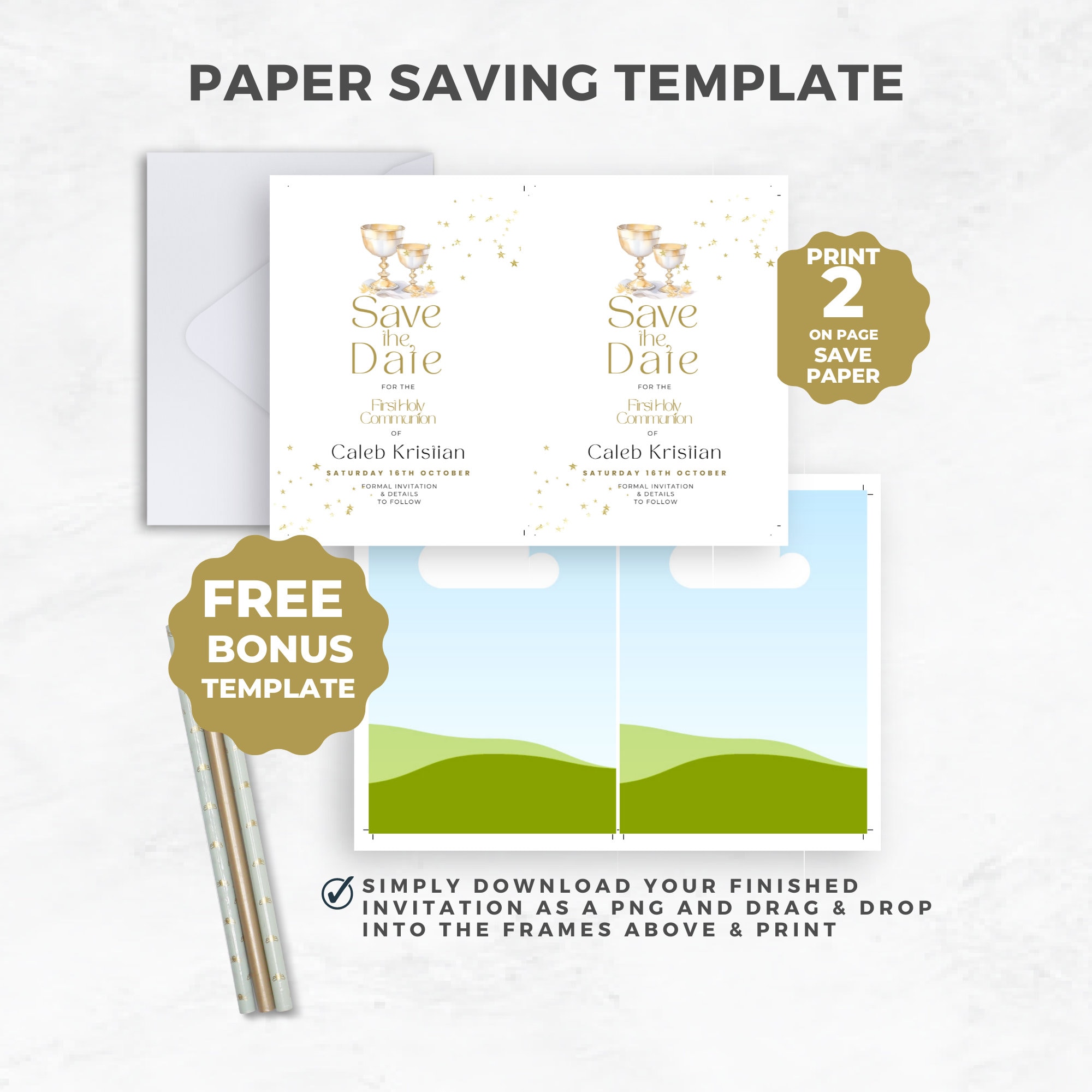 First Communion Save the Date, Catholic Chalice Holy Communion ...