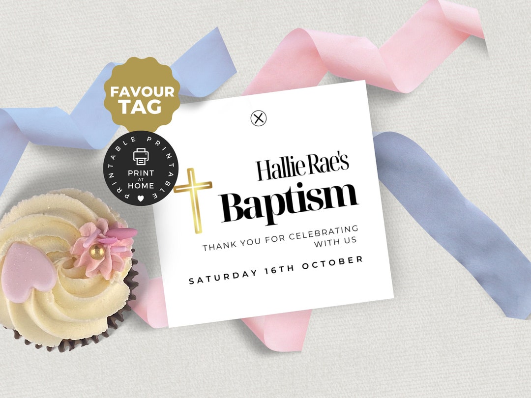 Baptism Thank You Tag INSTANT DOWNLOAD Favor Tag, Favour, Thanks Tag ...