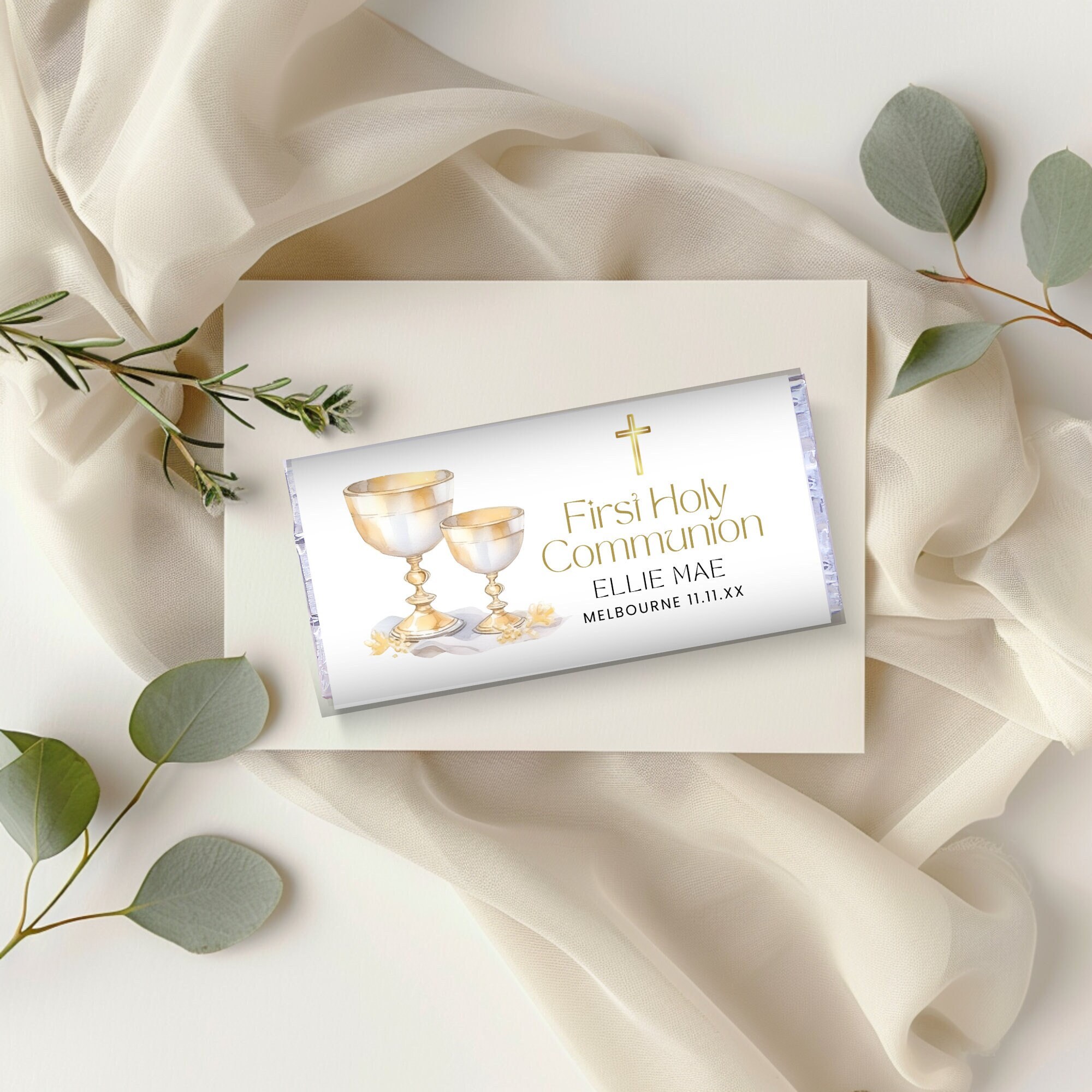 First Holy Communion Candy Bar Wrapper, Hershey Chocolate Bar Label ...