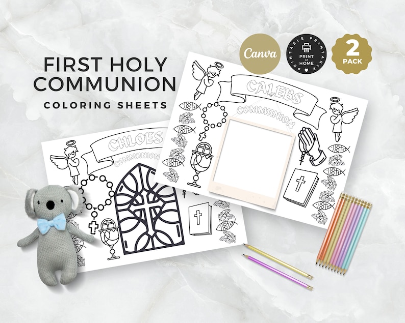 First Holy Communion Coloring Sheet Printable & Personalized - Etsy