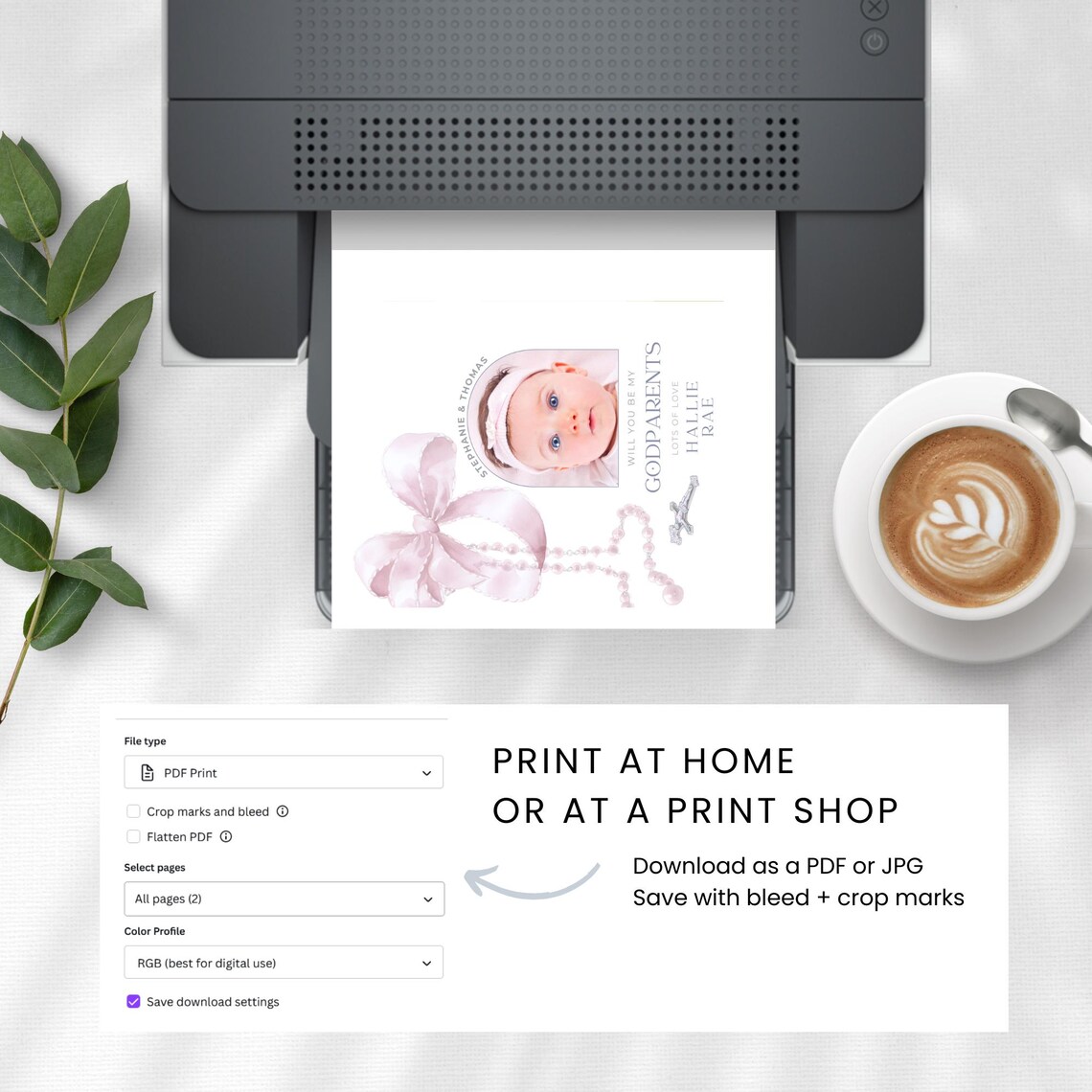 Will You Be My Godparents Proposal Card, Pink Bow Godparent Note for ...