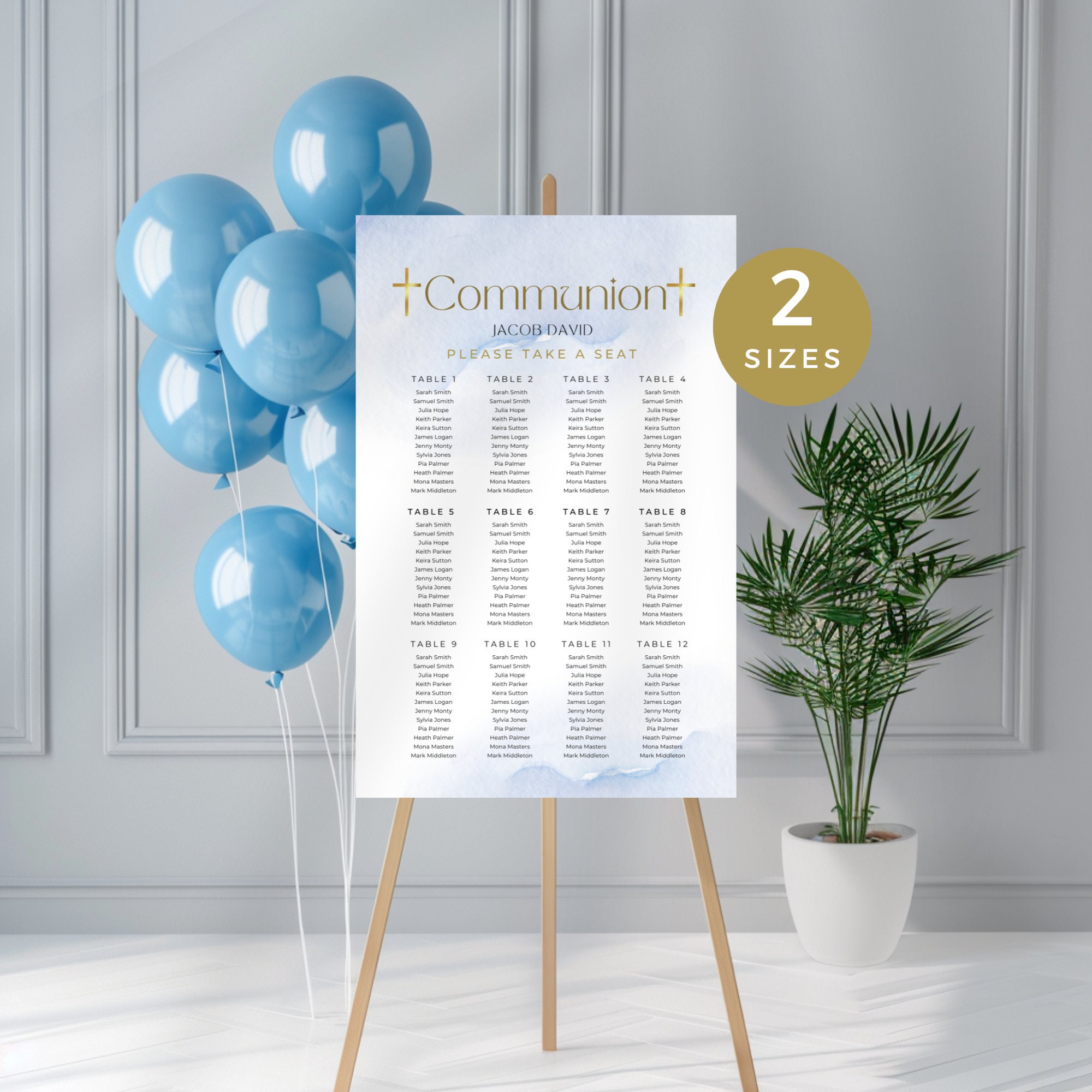 First Holy Communion Seating Chart, 1st Communion Seating Plan for Boy ...