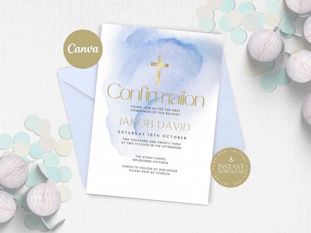 Confirmation Invitation Boy or Girl Digital Email or Text - Etsy