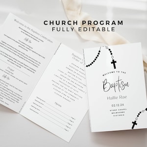 Baptism Order of Service, Rosary Church Program, Christening Program ...