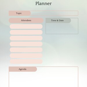 Printable Meeting Planner |notes,notepad,planner,meeting,plan,agenda ...