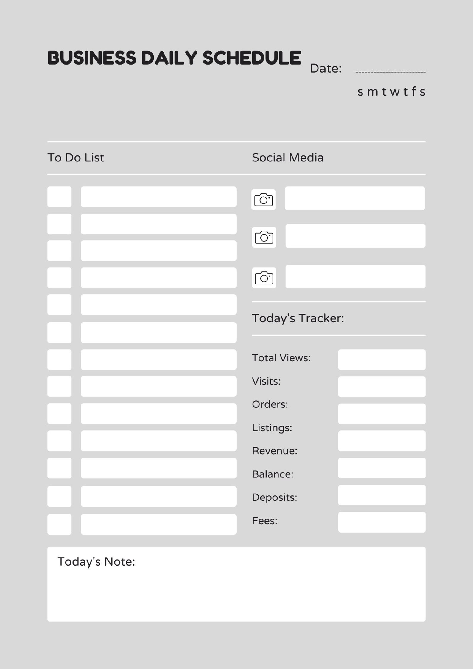 Printable BUSINESS Tracker| Bookkeeping Template,inventory Template ...