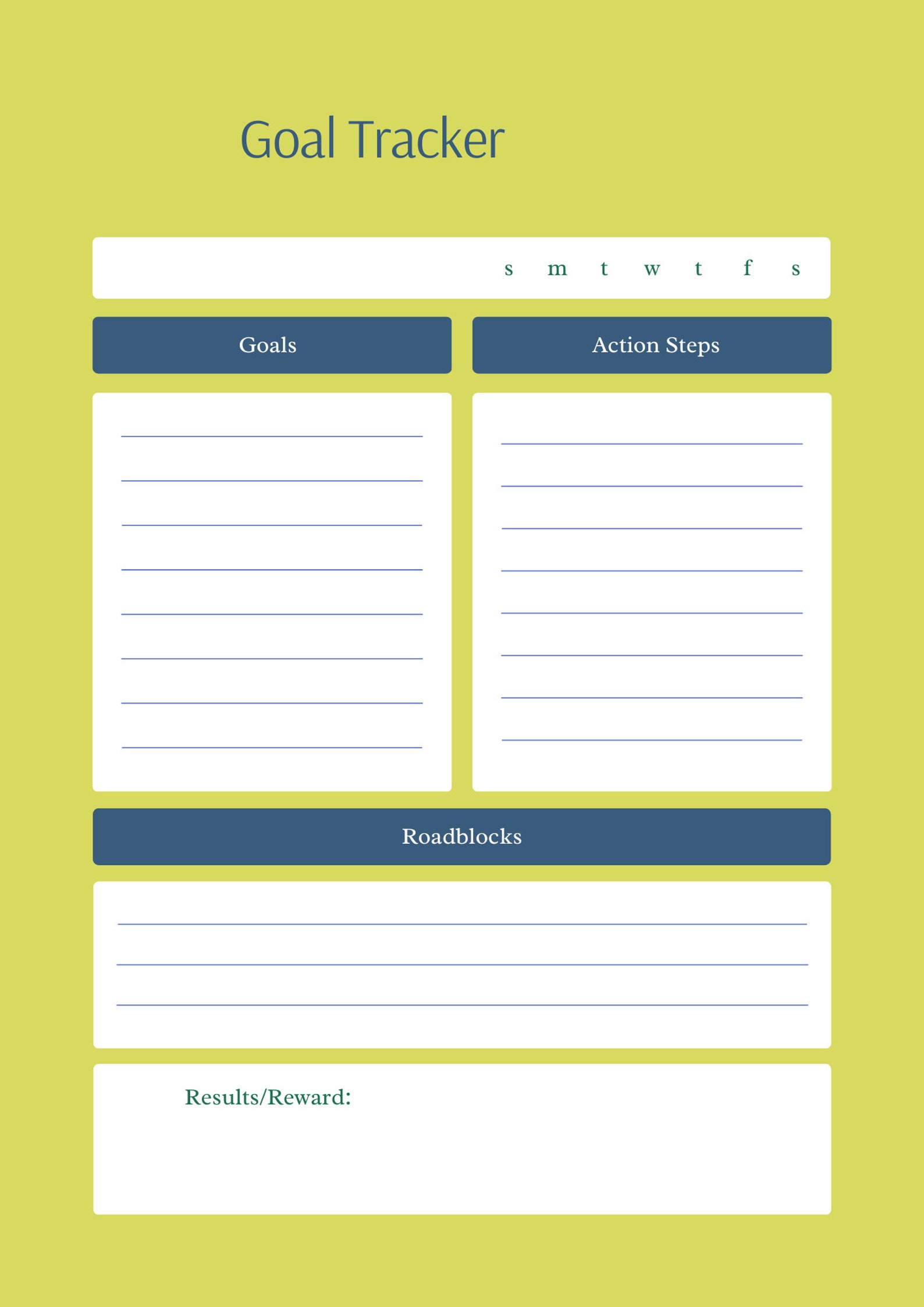 Digital GOAL TRACKER| Better Life Guide,life Goals Guide,self ...