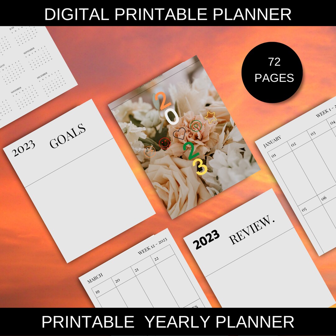 Printable Yearly Planner|year Countdown,annual Planner,mid Year Planner ...