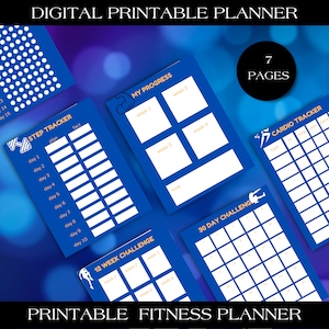 Printable Plannerfitness Planner|workout Plannner|measurement Tracker ...