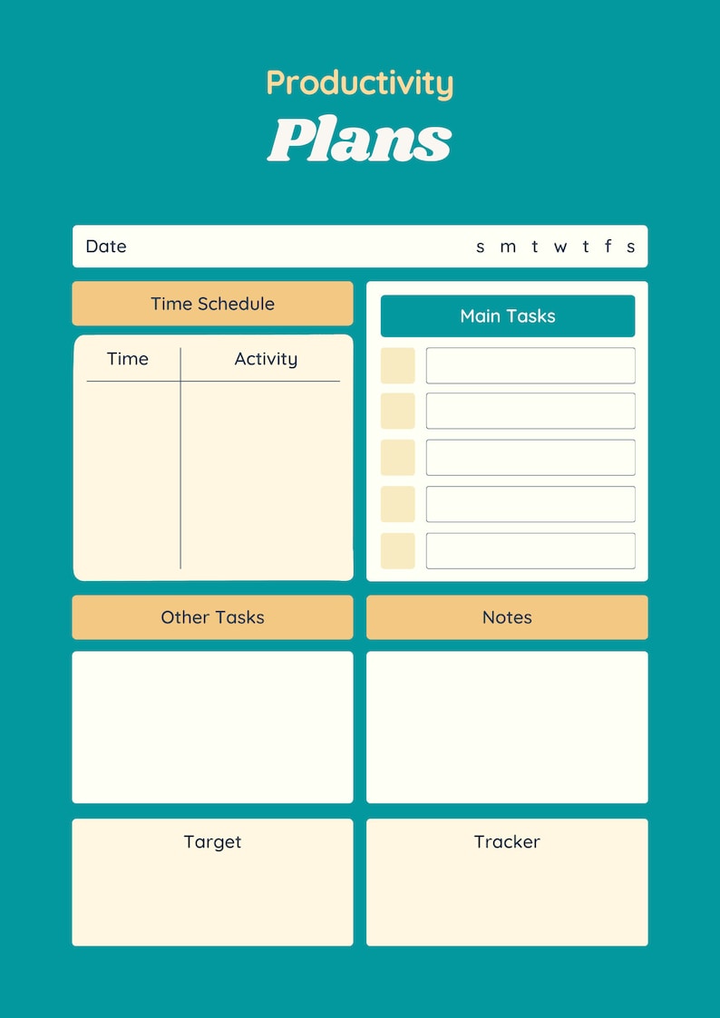 Printable Productivity Planner|annual Planner,goal to Do List Task,pdf ...