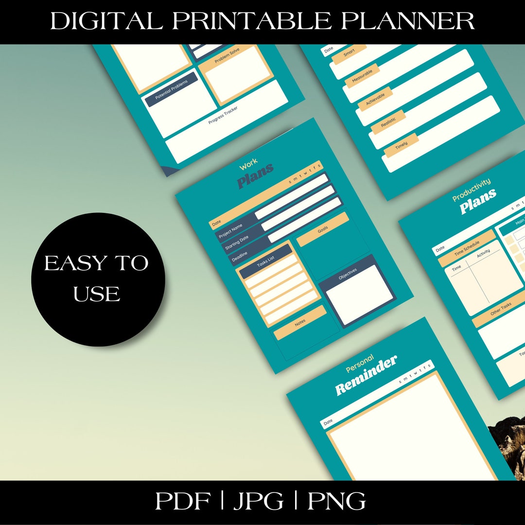 Printable Productivity Planner|annual Planner,goal to Do List Task,pdf ...
