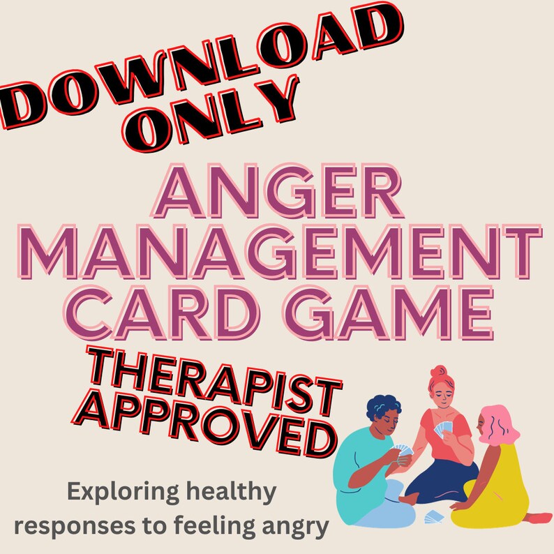 Anger Management Card Game/ Responding Healthily to Anger/ Therapy Tool ...