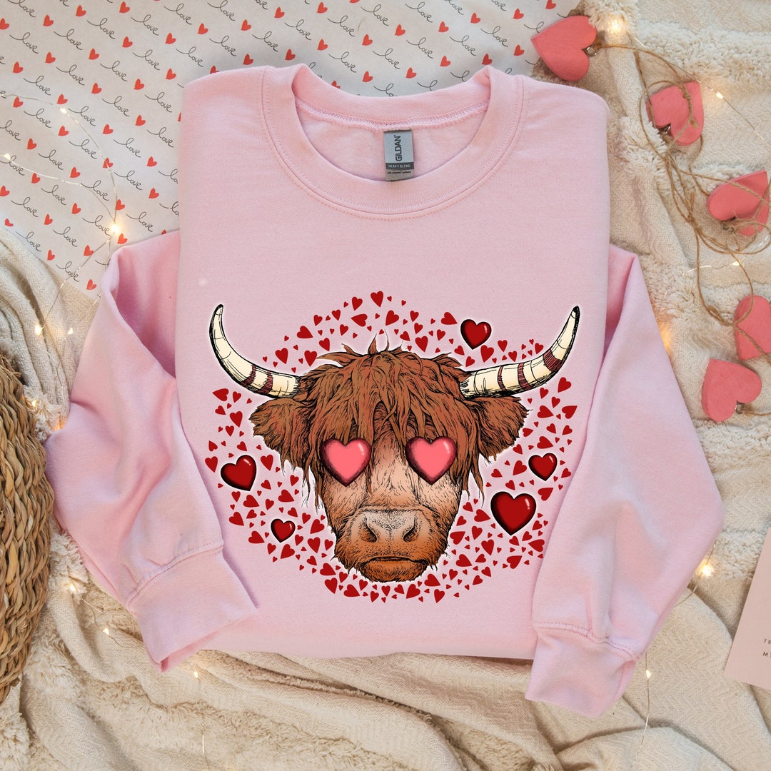 Highland Cow Crewneck Sweatshirt Heifer Cow Sweatshirt Cute Cow ...