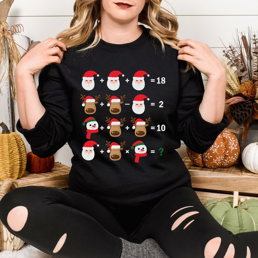 Math Teacher Christmas Sweatshirt Math Quiz Shirt Christmas Teacher ...