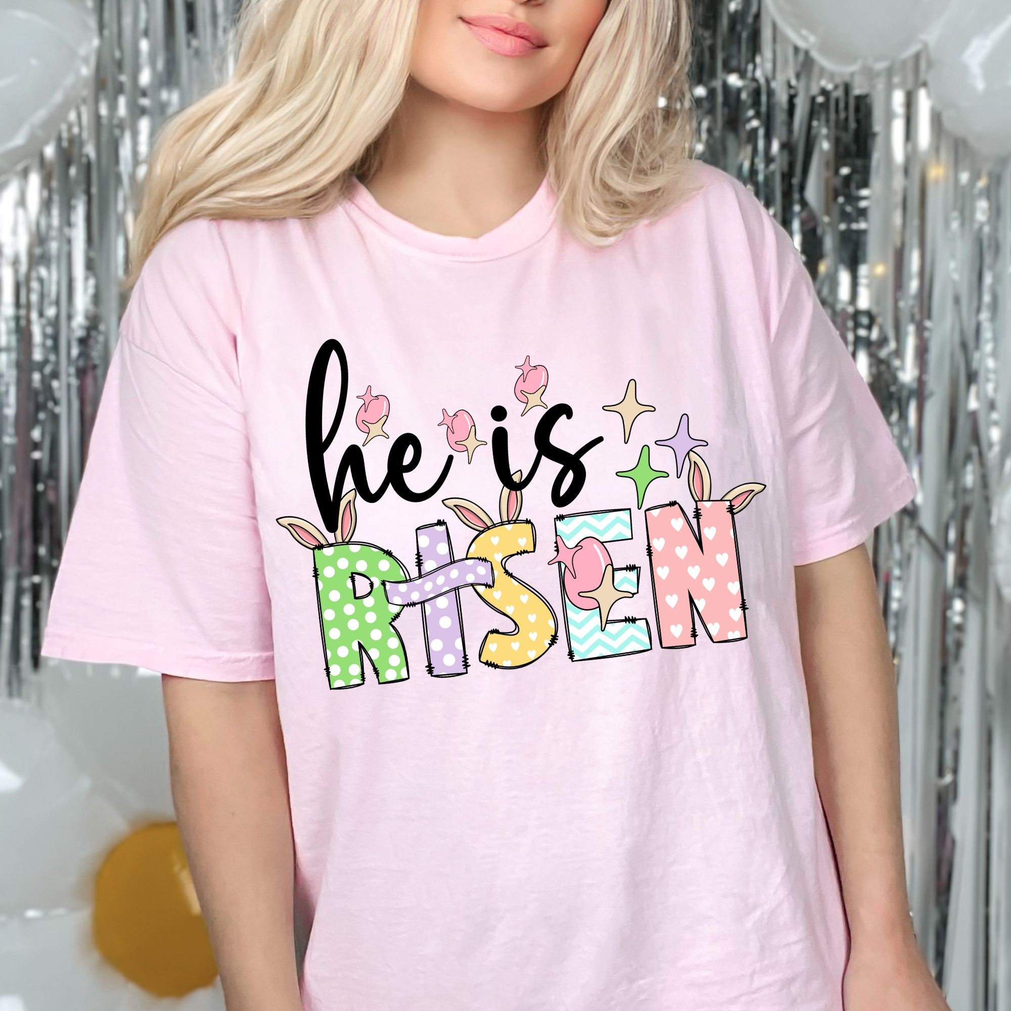 He is Risen Shirt Christian Easter Shirts Christian Women Shirt Retro ...